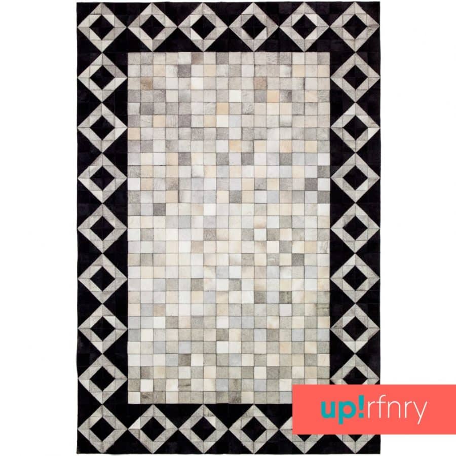 Black and White Geometric Rug - Upcycle Refinery | Free Worldwide Shipping