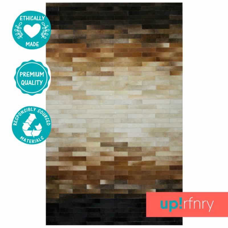 Bricks Cowhide Rug | Patchwork Rugs | Upcycle Refinery | Free Worldwide ...