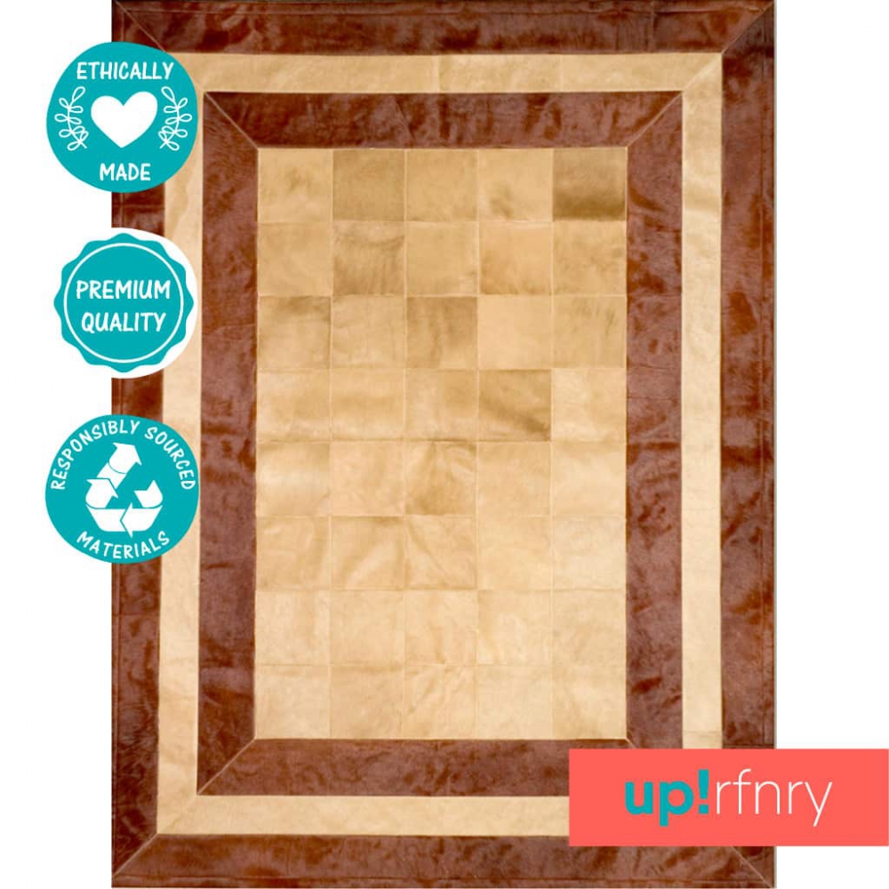 Frame Border Rug | Cowhide Rugs | Upcycle Refinery | Free Worldwide ...