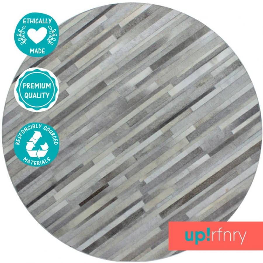 Round Gray Rug | Upcycle Refinery | Free Worldwide Shipping