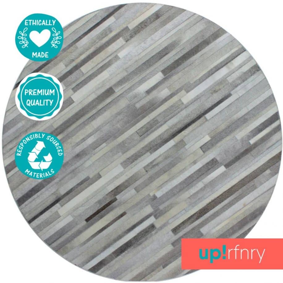 Round Gray Rug | Upcycle Refinery | Free Worldwide Shipping