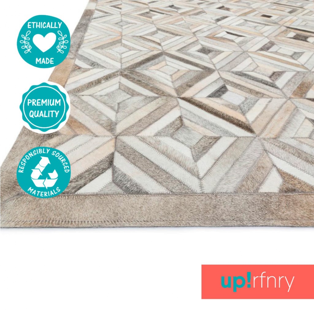 Grayscale Cowhide Rug - Upcycle Refinery | Free Worldwide Shipping