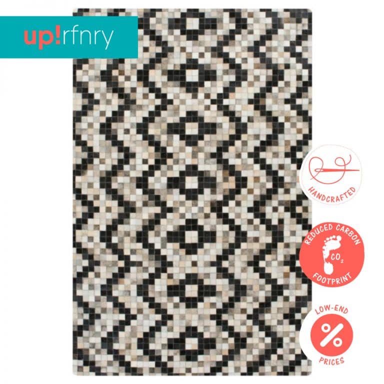 Zigzag Cowhide Rug | Upcycle Refinery | Free Worldwide Shipping