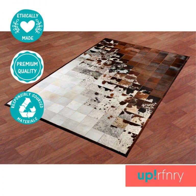 Gradient Cowhide Rug | Patchwork Rug | Upcycle Refinery | Free ...