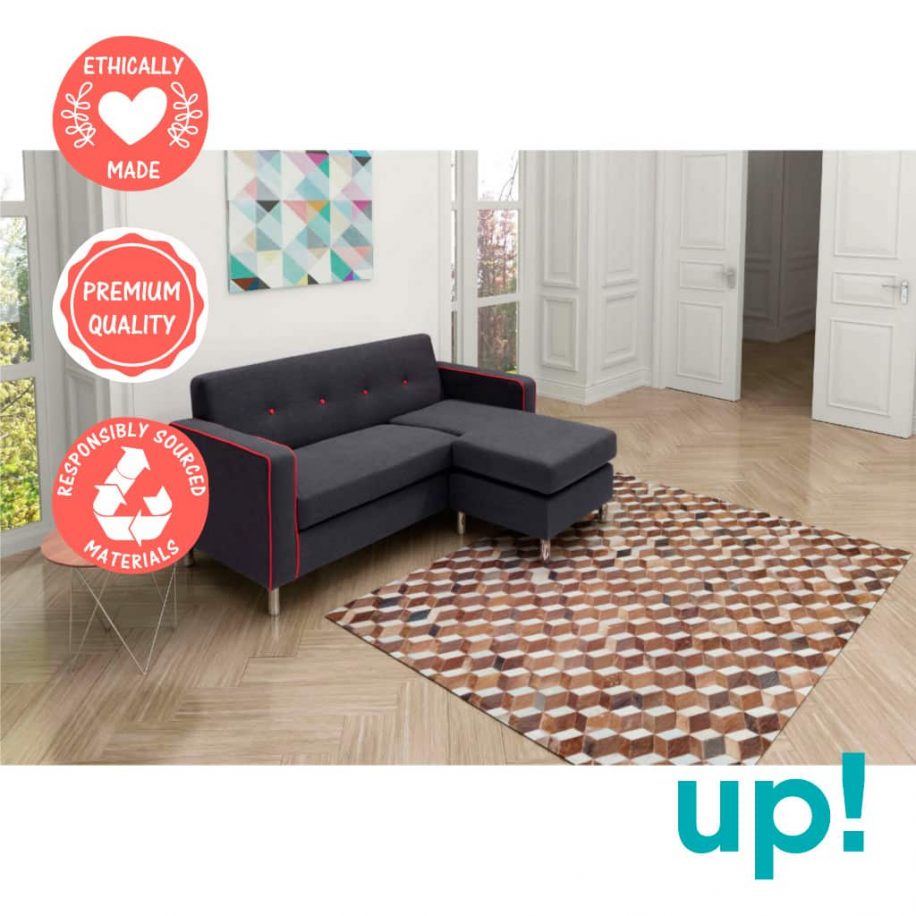 Escher Cowhide Rug | Upcycle Refinery | Free Worldwide Shipping