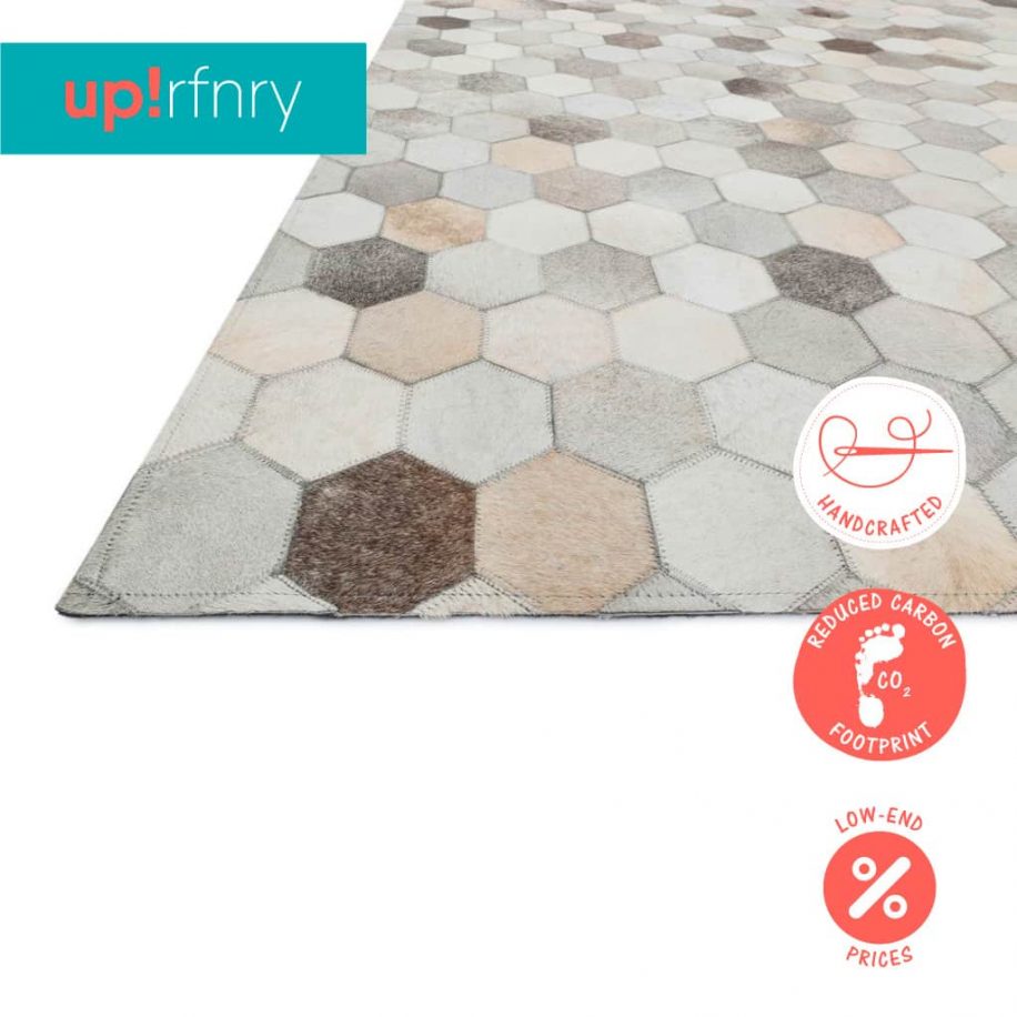 Honeycomb Cowhide Rug | Accent Rugs | Upcycle Refinery | Free Worldwide ...