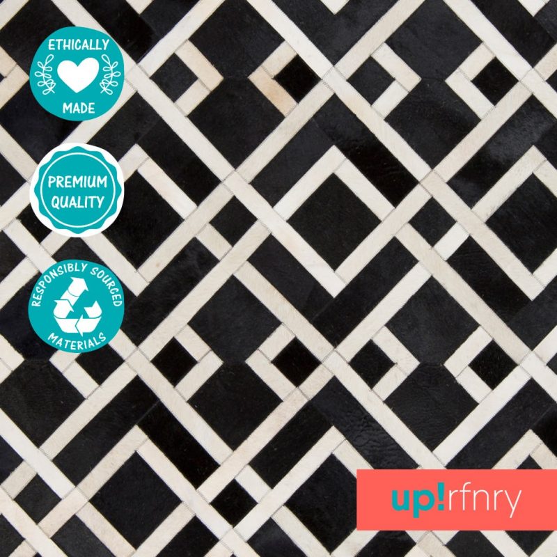 Modern Geometric Cowhide Rug | Upcycle Refinery | Free Worldwide Shipping