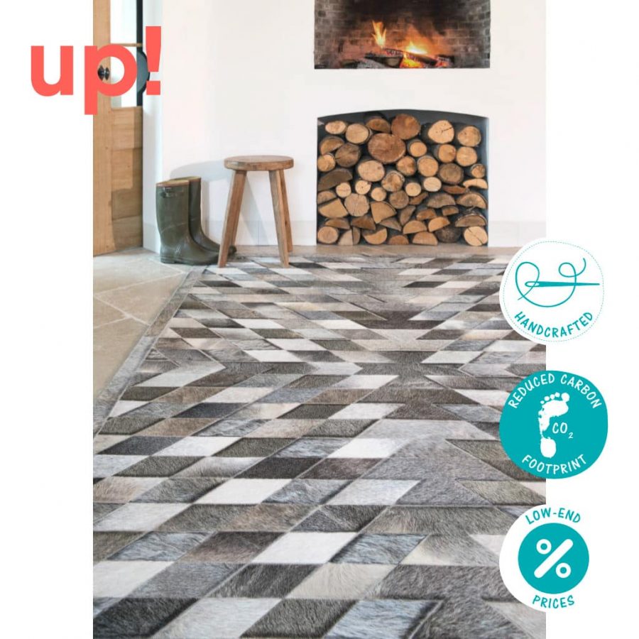 Motion Cowhide Rug | Patchwork Rugs | Upcycle Refinery | Free Worldwide ...