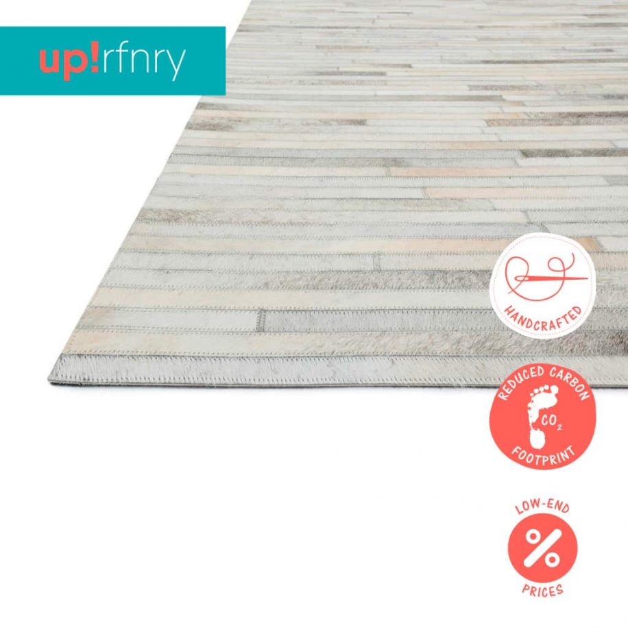 Striped Cowhide Rug | Patchwork Rugs | Upcycle Refinery | Free ...